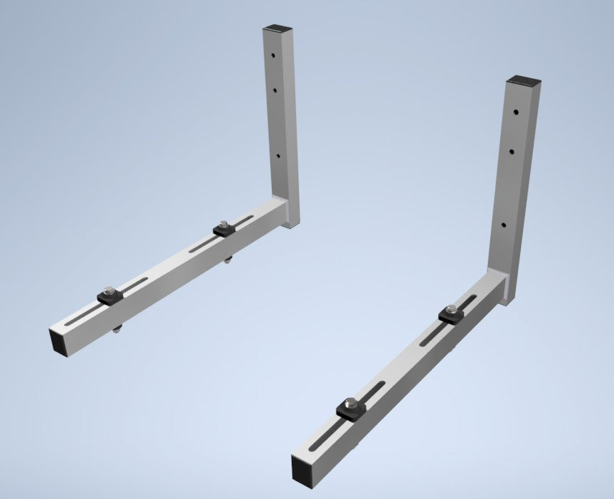 Aluminum Foundation Mount L-Wall Bracket for Mini Splits — Pro Stands